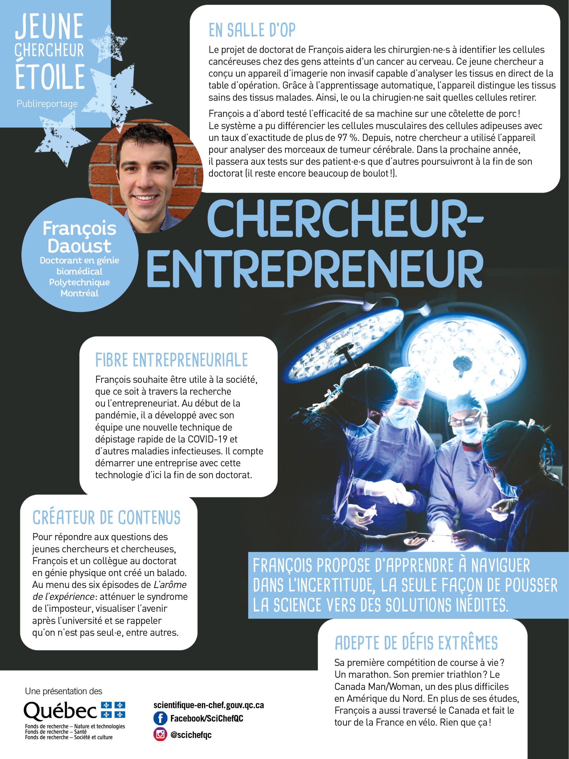 François Daoust en vedette dans CURIUM - Fonds de recherche du Québec - FRQ